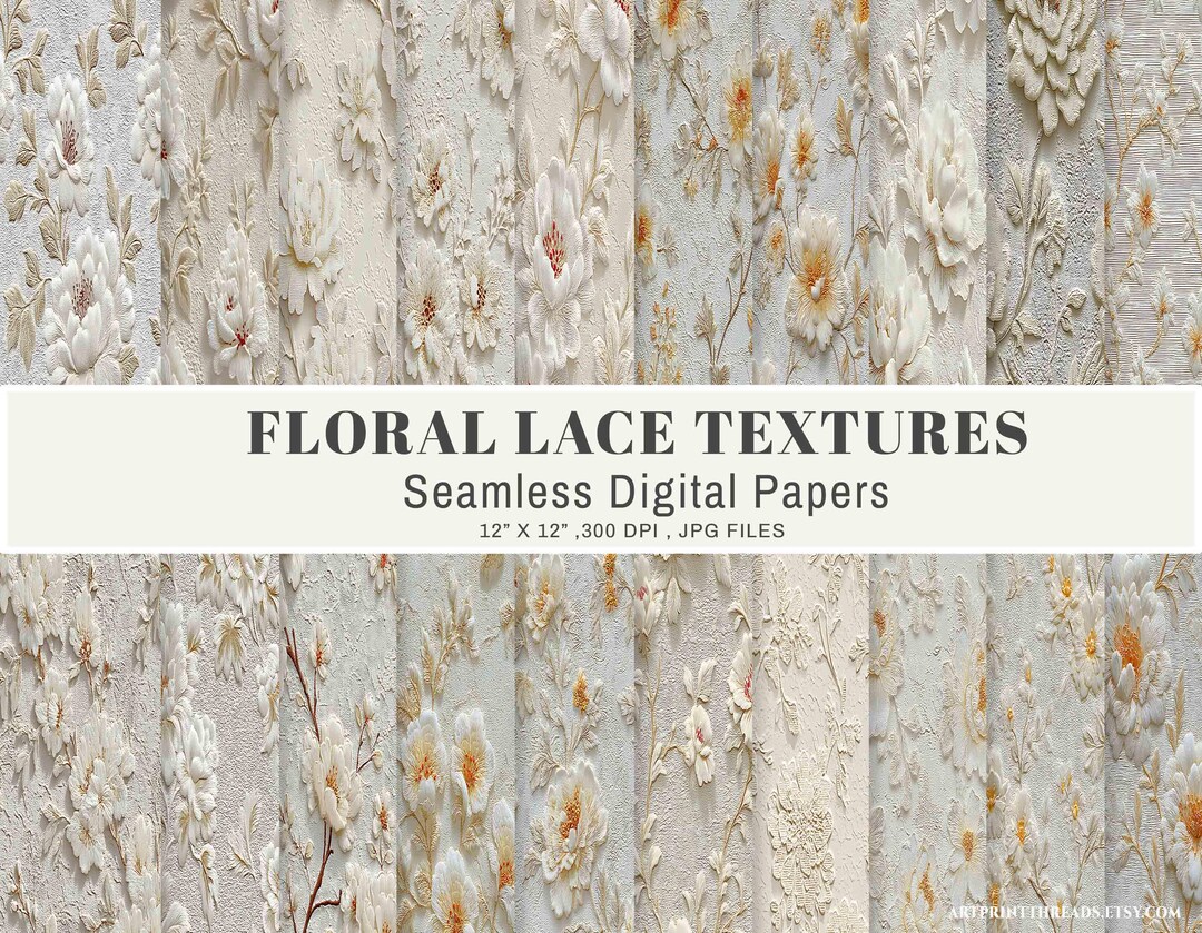 Embossed Ivory Peonies Seamless Pattern Digital Paper, Gold Botanical ...