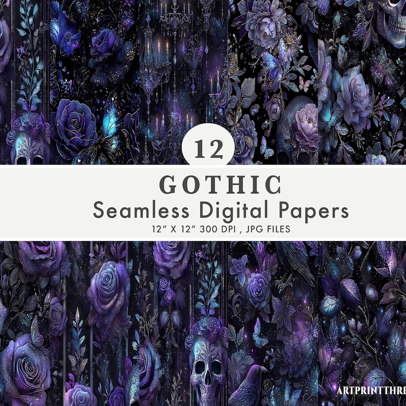 Wallpaper Gothic Purple - Etsy