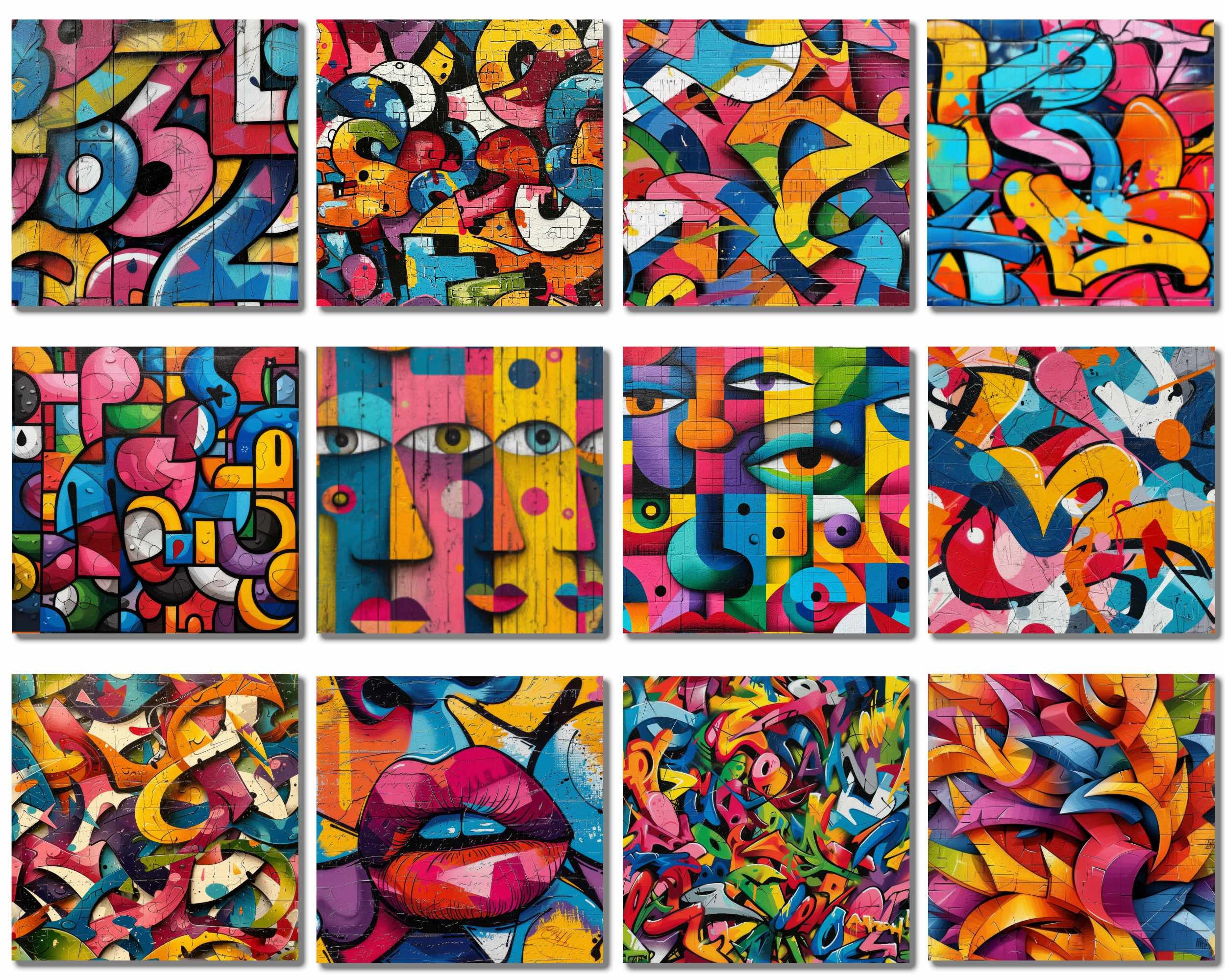 Graffiti Seamless Patterns , Urban Graffiti Muralism Digital Patterns ...
