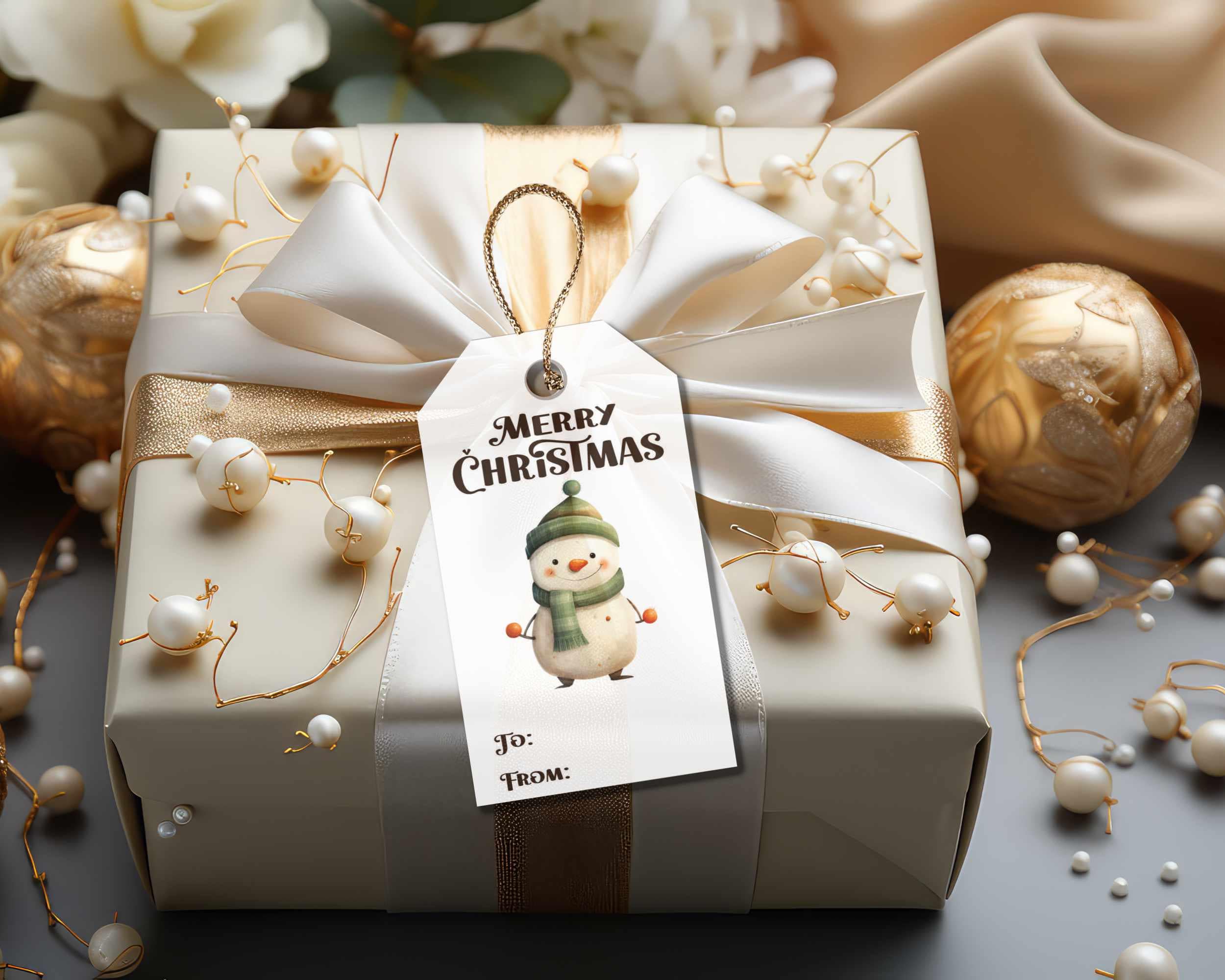 Merry Christmas Gift Tag, Printable Christmas Gift Tags, Holiday Gift ...