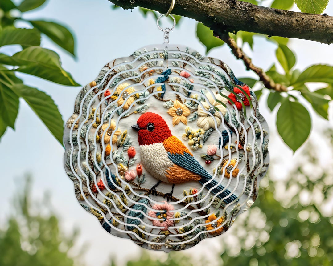 Red Robin Bird Windspinner Png , Wind Spinner Sublimation Design ...