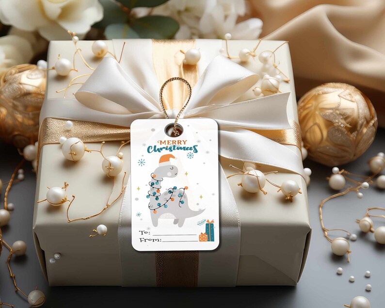 Printable Dinosaur Christmas Gift Tags Holiday Gift Tags - Etsy