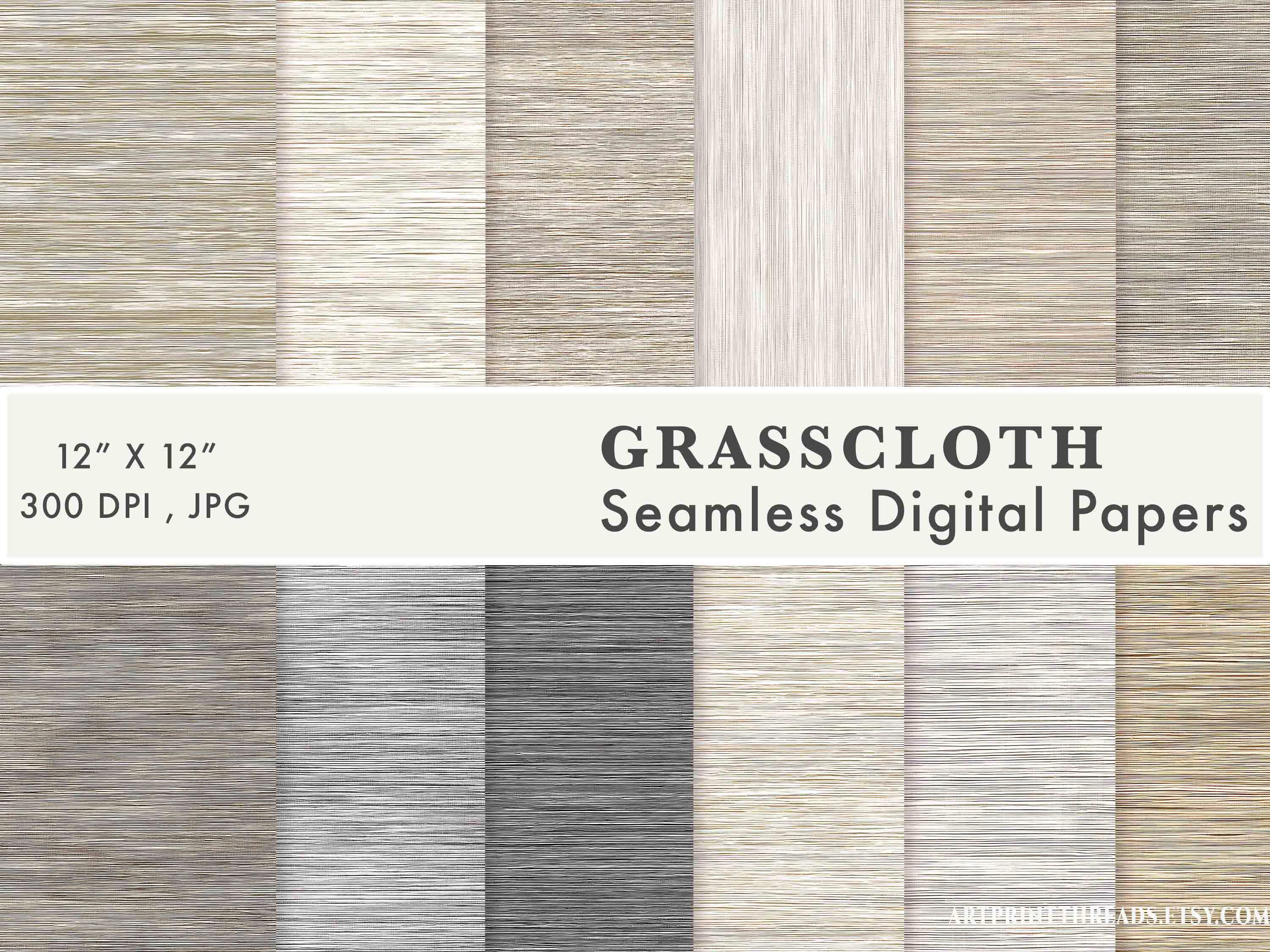 Grasscloth Texture Seamless Digital Paper Clipart, Neutral Backgrounds ...