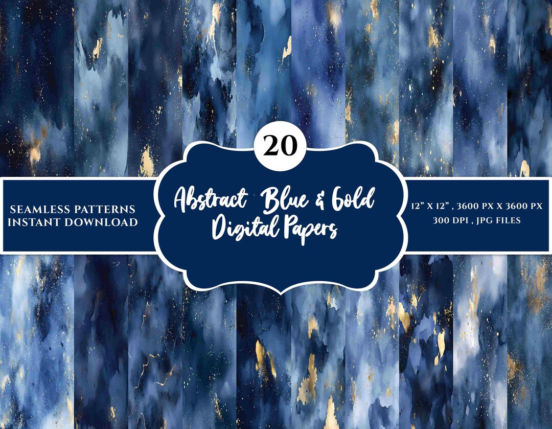 Watercolor Blue Background Digital Paper , Watercolor Seamless ...