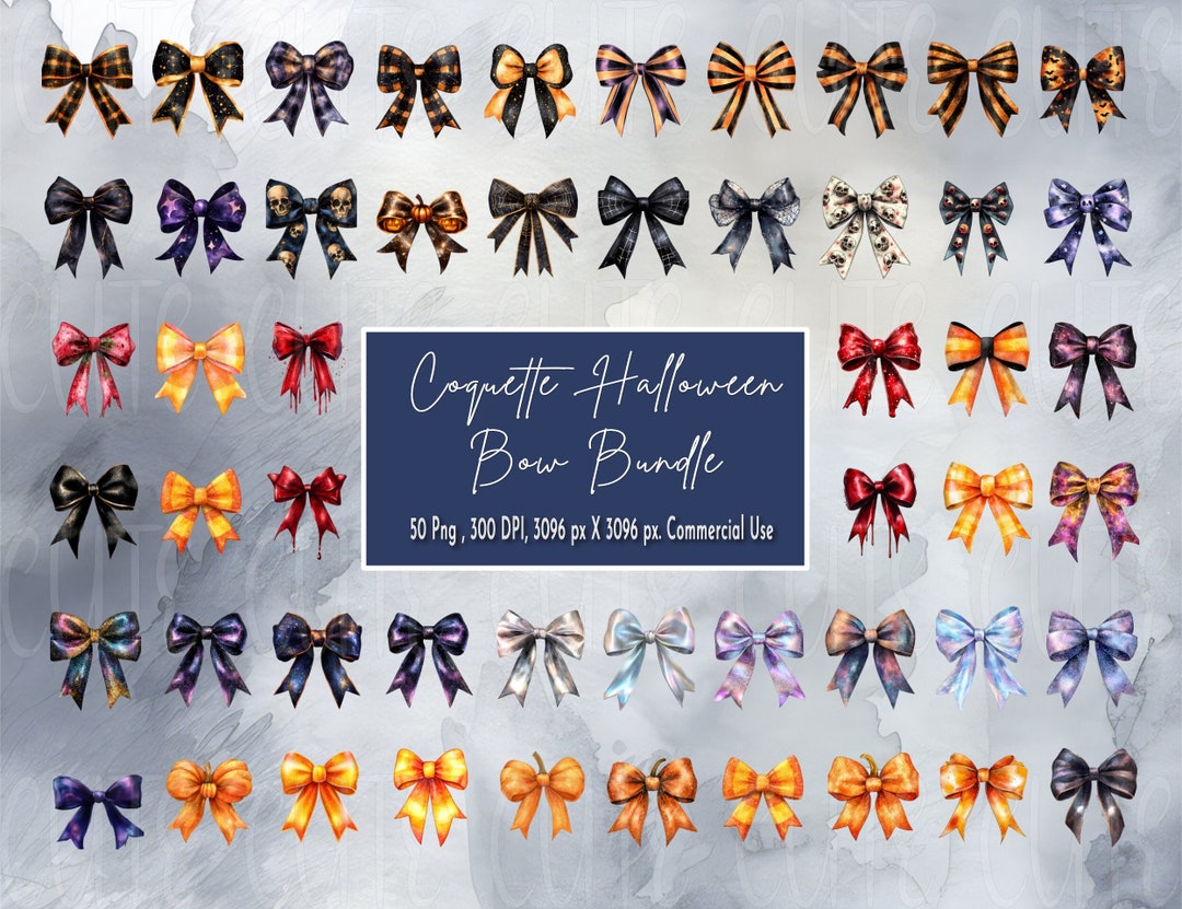 Halloween Coquette Bow Png Sublimation Design Bundle, Spooky Halloween ...
