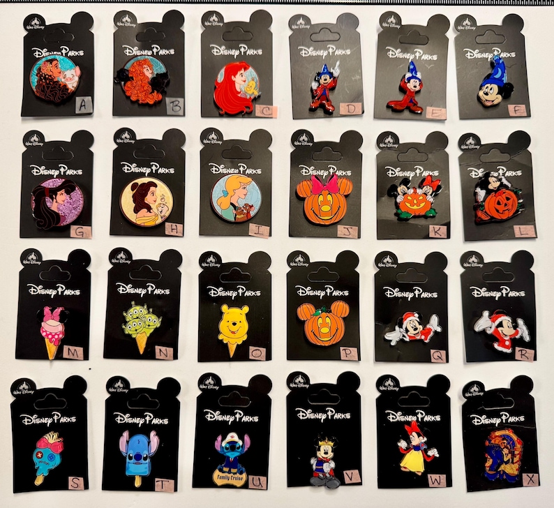 A. Acrylic Disney Pins - Fantasy Made - Pooh/sorcerer/princess/stitch ...