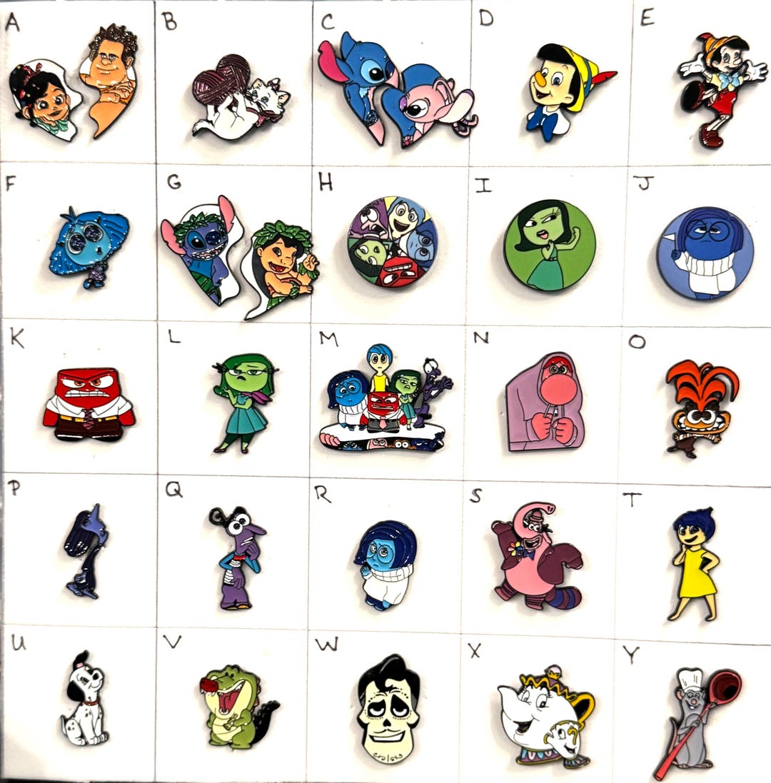 12. FANTASY Disney Pins - Inside Out/stitch/joy/saddness - REPLICA PINS ...