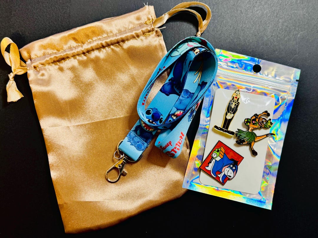 Lanyard With Disney Pins/trading Collecting/ Pixie Dust/ Fish Extender ...