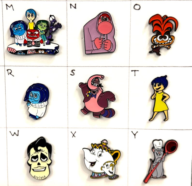 12. FANTASY Disney Pins - Inside Out/stitch/joy/saddness - REPLICA PINS ...