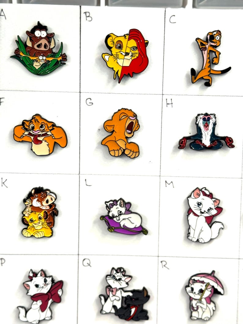 4. Enamel Disney Pins - Fantasy Made - Simba/lion King/marie/lucifer ...