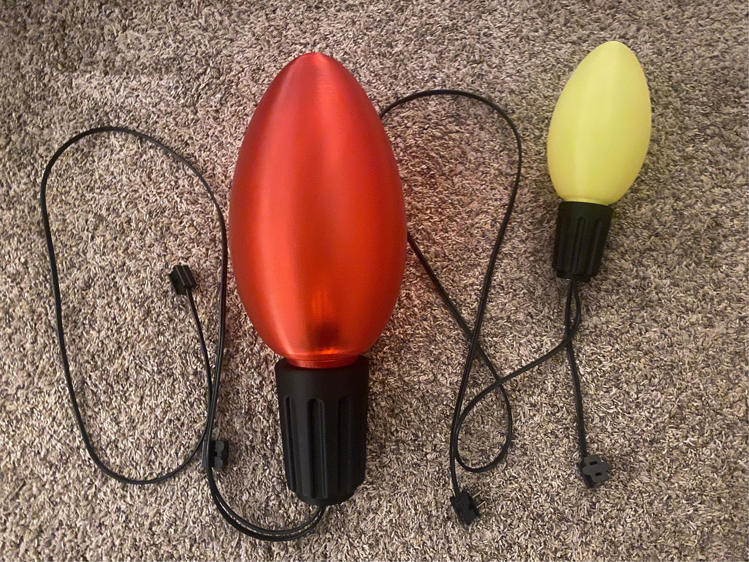 3D Printed Large Christmas Light Bulb Decoration With 120V LED Festive ...