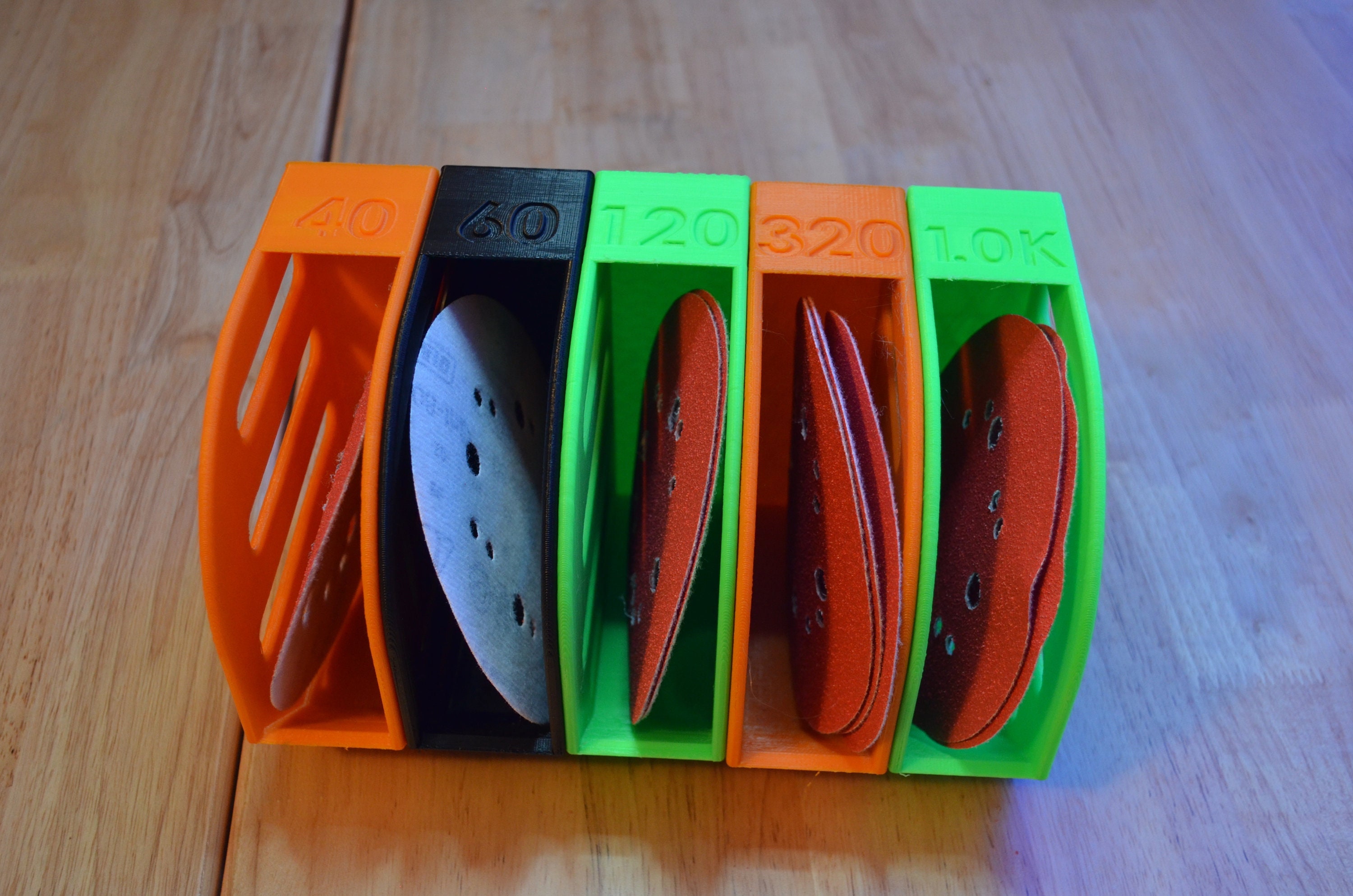 Get Organized: 3d Printed 5 Sanding Pad Organizer With Custom Labels in ...