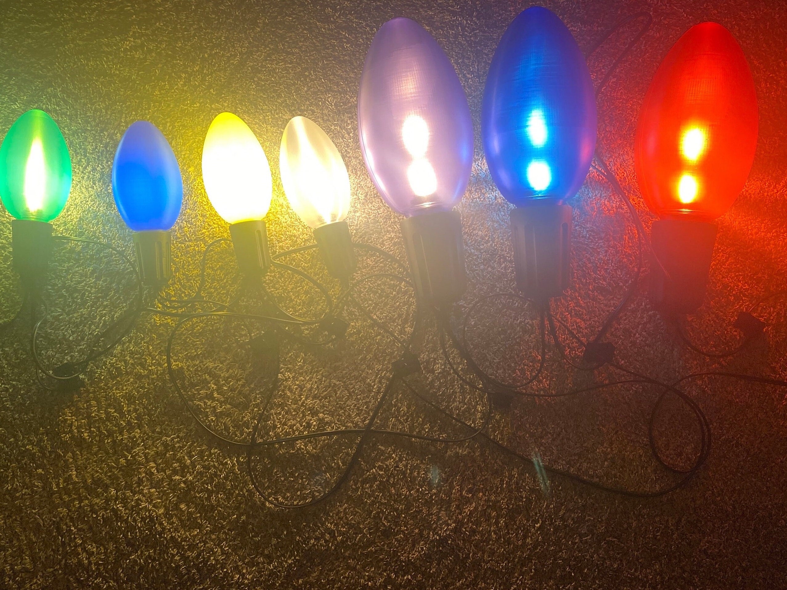 3D Printed Large Christmas Light Bulb Decoration With 120V LED ...