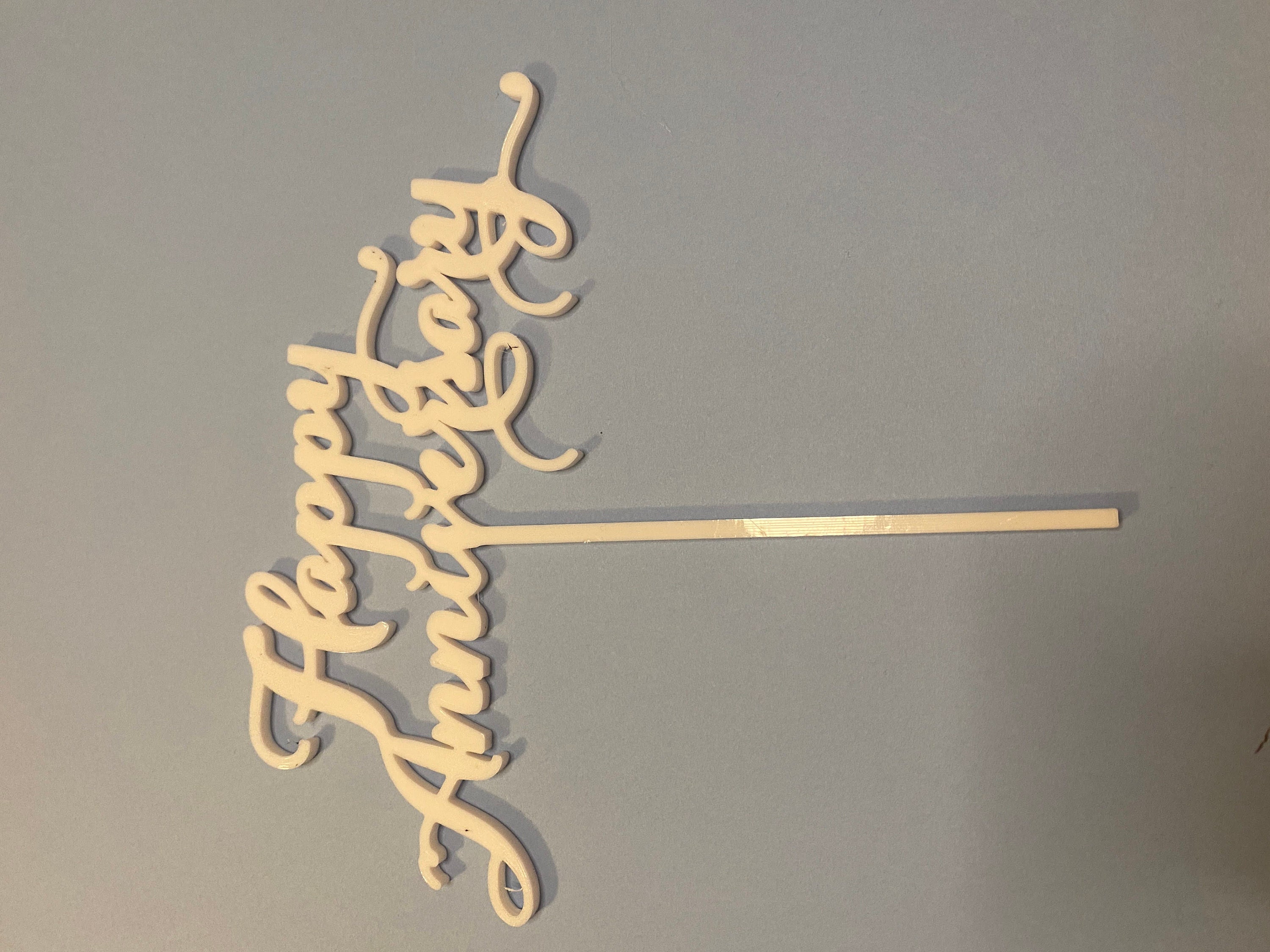 Custom 3D Printed 'happy Anniversary' Cake Topper - Personalized ...