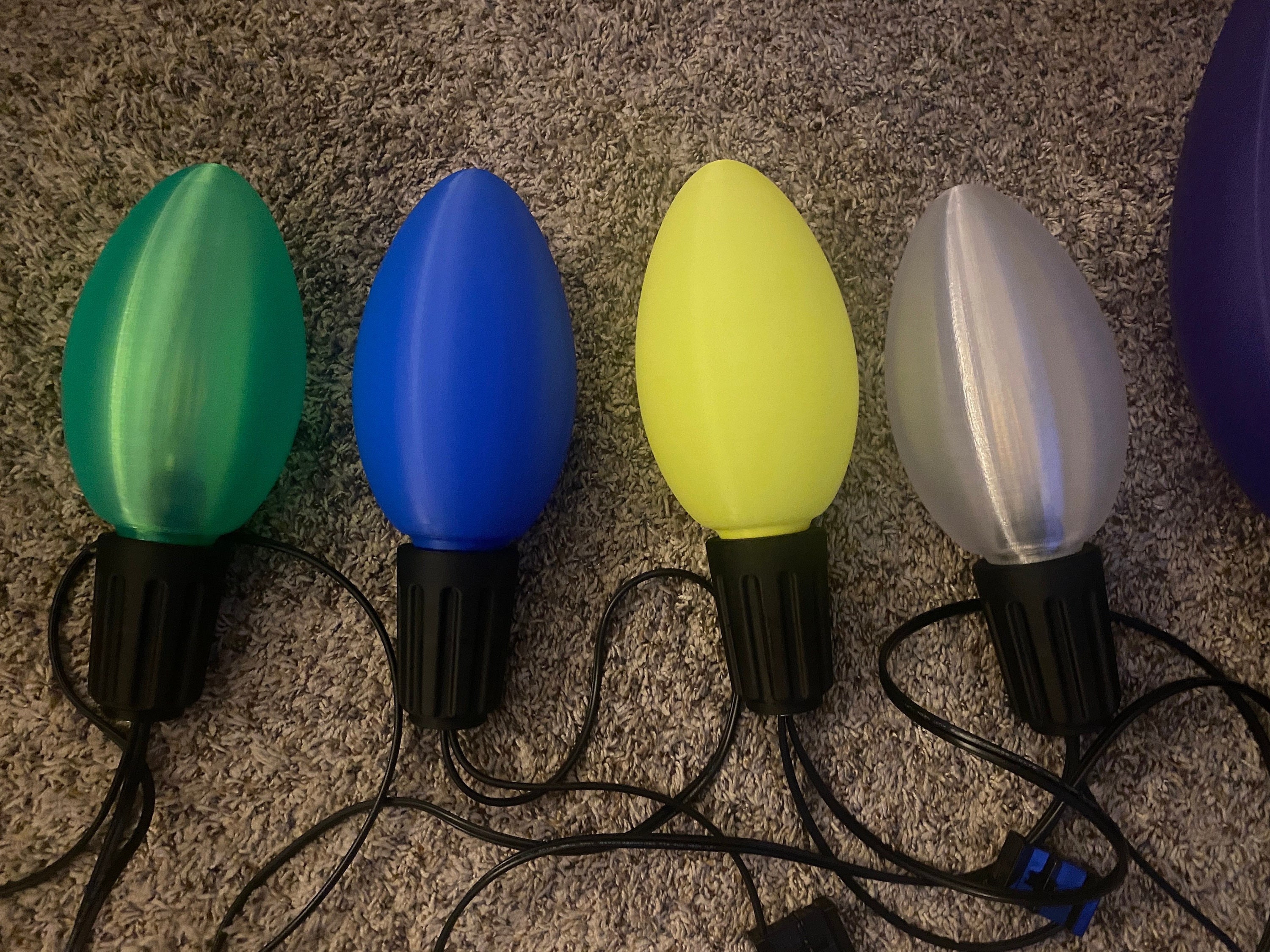 3D Printed Large Christmas Light Bulb Decoration With 120V LED ...