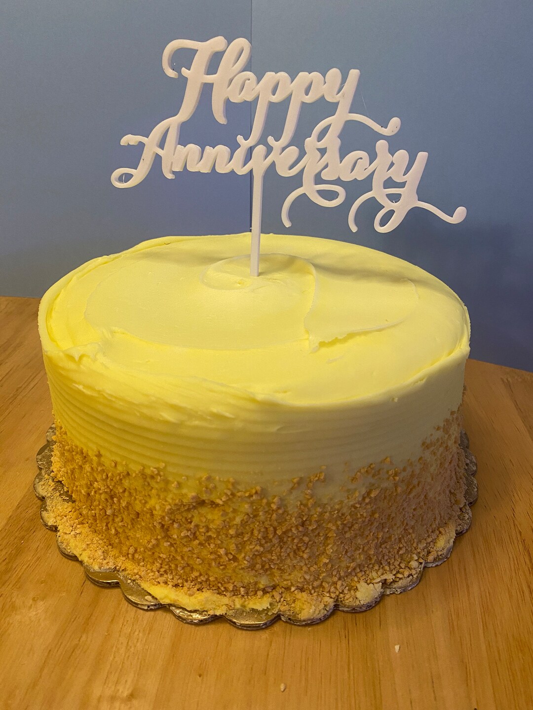 Custom 3D Printed 'happy Anniversary' Cake Topper - Personalized ...