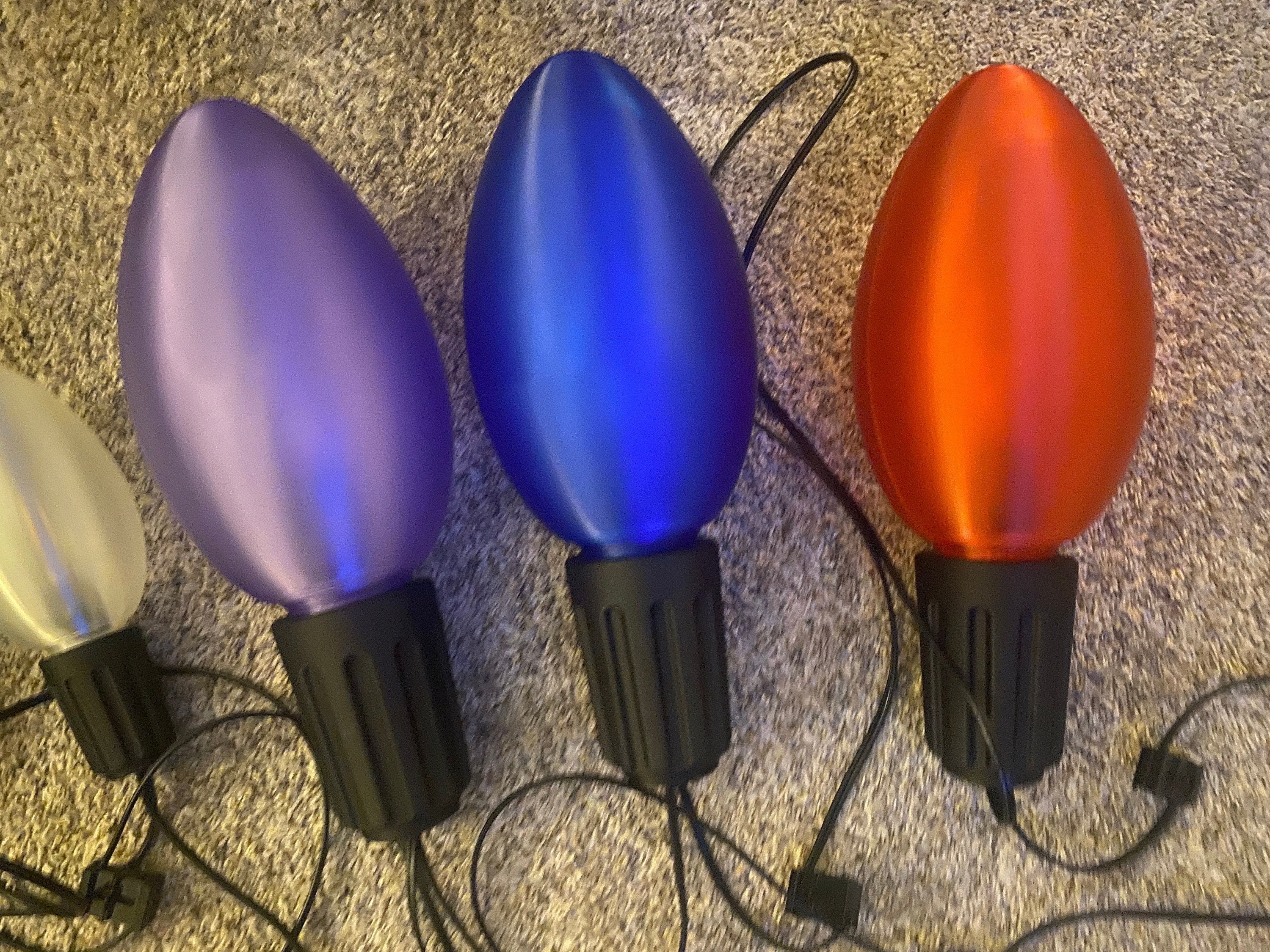 3D Printed Large Christmas Light Bulb Decoration With 120V LED Festive ...