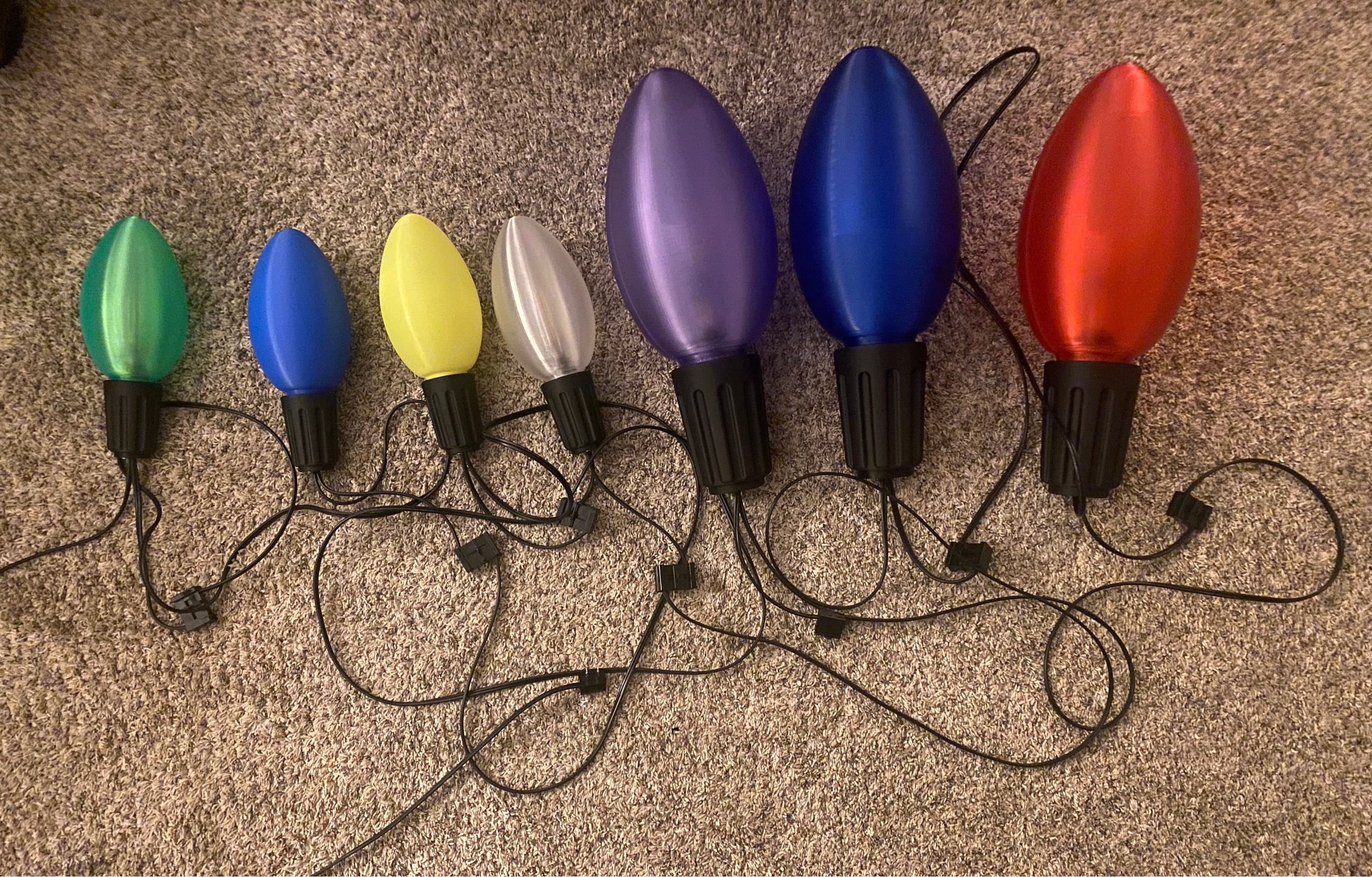 3D Printed Large Christmas Light Bulb Decoration With 120V LED ...