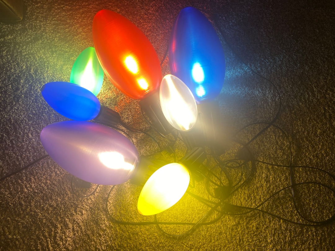 3D Printed Large Christmas Light Bulb Decoration With 120V LED ...