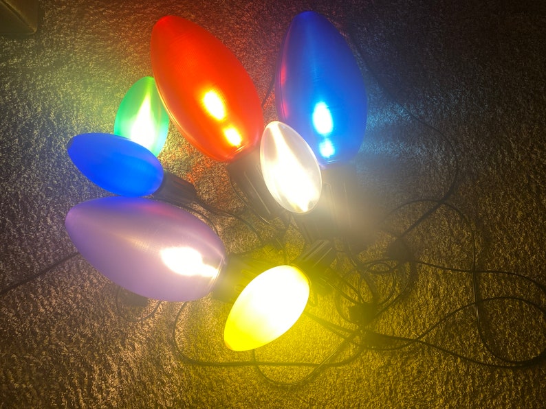 3D Printed Large Christmas Light Bulb Decoration With 120V LED ...