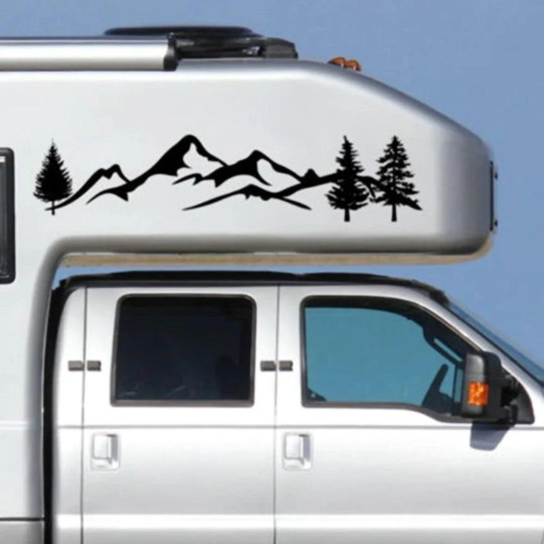 RV Sticker Tree Decal Mountain Scene Car Sticker Forest Vinyl Graphic ...