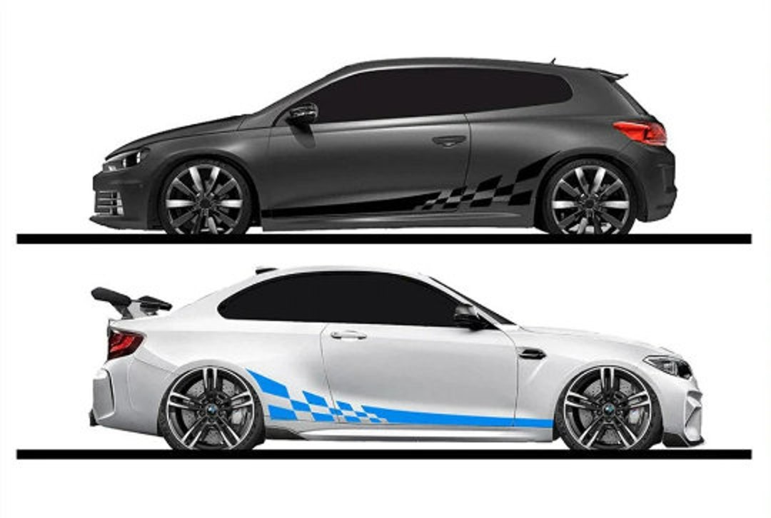 Car DECALS Both Sides Stickers Race Stripes Camouflage Automobiles ...