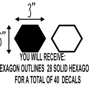 Hexagon Vinyl Wall Decals, Geometric Wall Decals, Honey Comb Vinyl ...