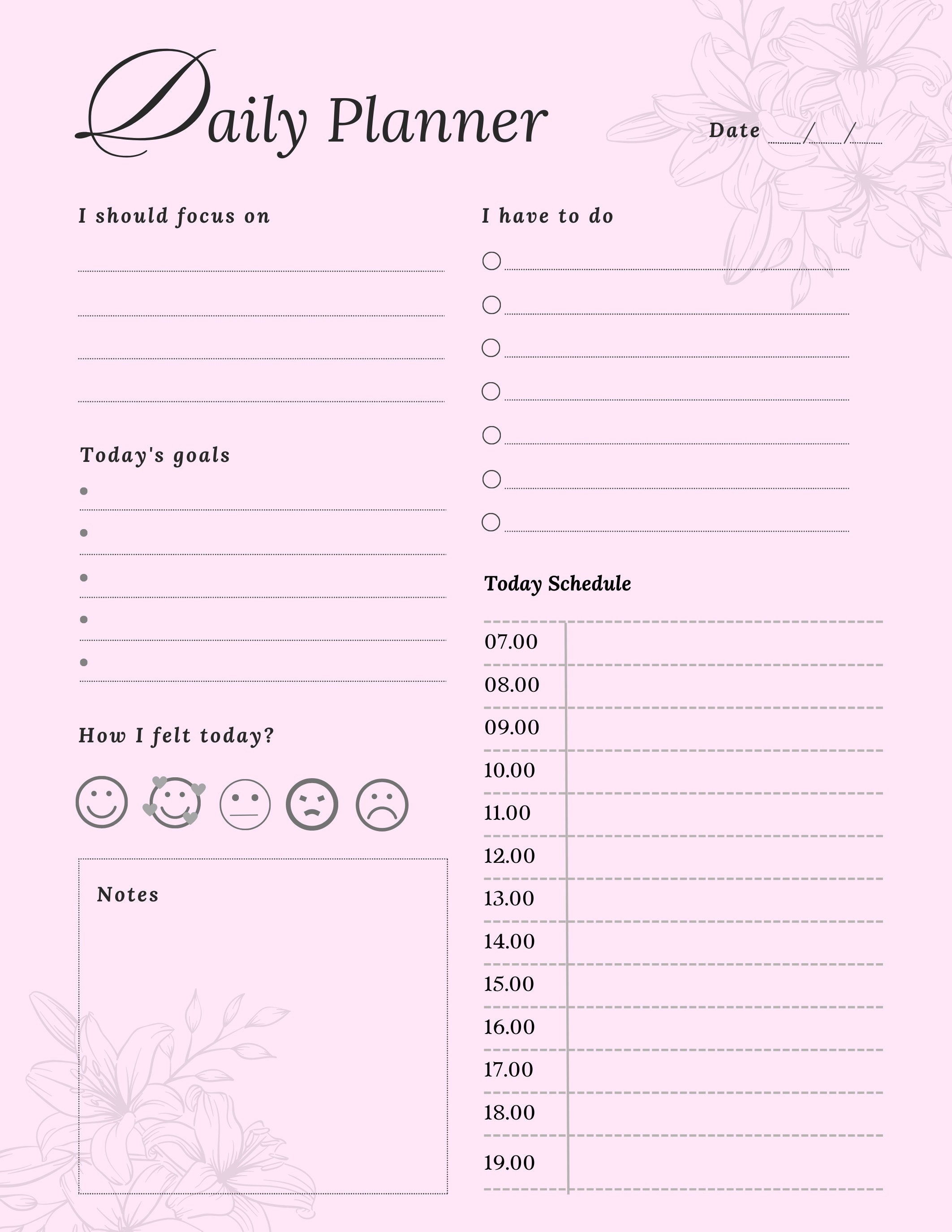 To Do List for Today, Instant Download, Minimal Design, Productivity ...