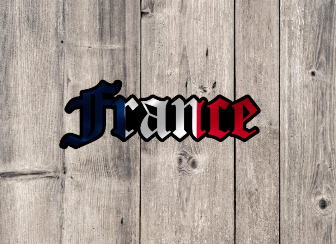 France Sticker Vinyl Flag Text Word Country - Etsy