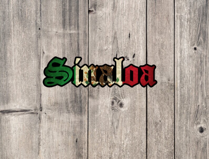 Sinaloa Sticker Vinyl Mexico Flag Text Word - Etsy