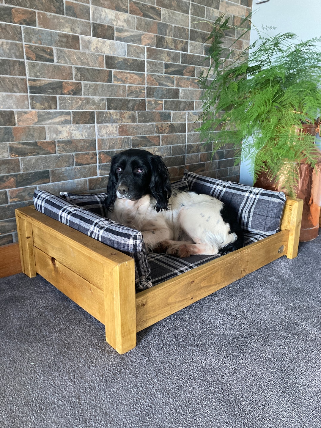 Raised Wooden Rustic Dog Bed - Etsy