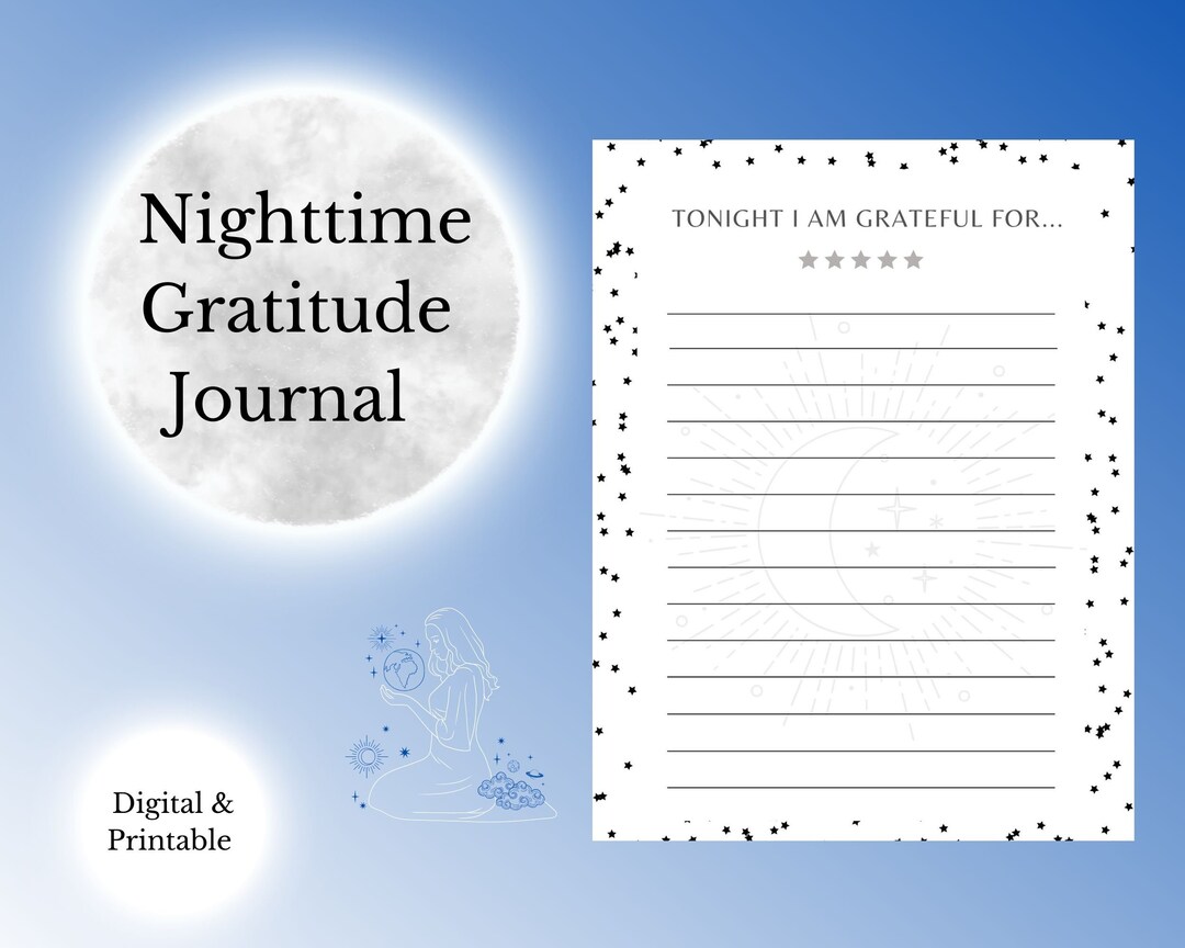 Nighttime Gratitude Journal | Daily Gratitude Journal | Digital ...