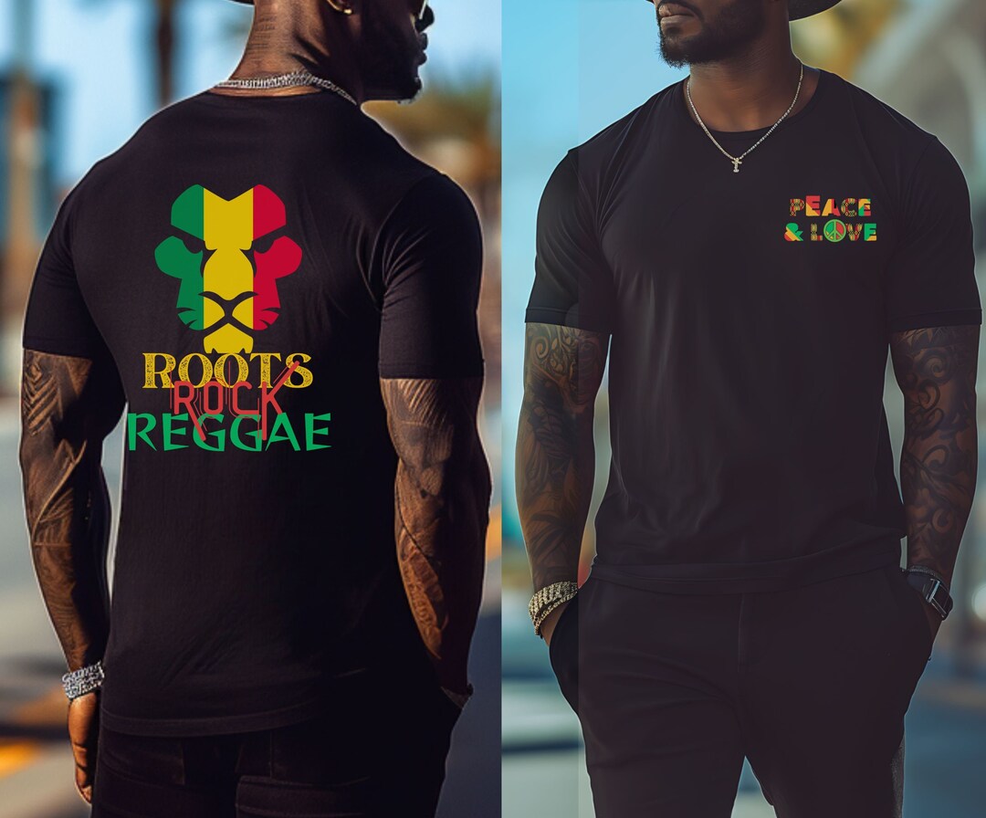 ROOTS ROCK RAGGAE Tee: Bob Marley Inspired Peace, Love & Rasta Vibes ...