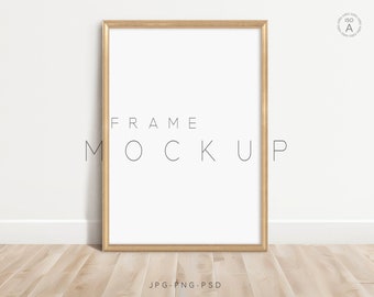 A4 Vintage Gold Frame Mockup, Simple Gold Frame Mockup, Vertical Frame ...