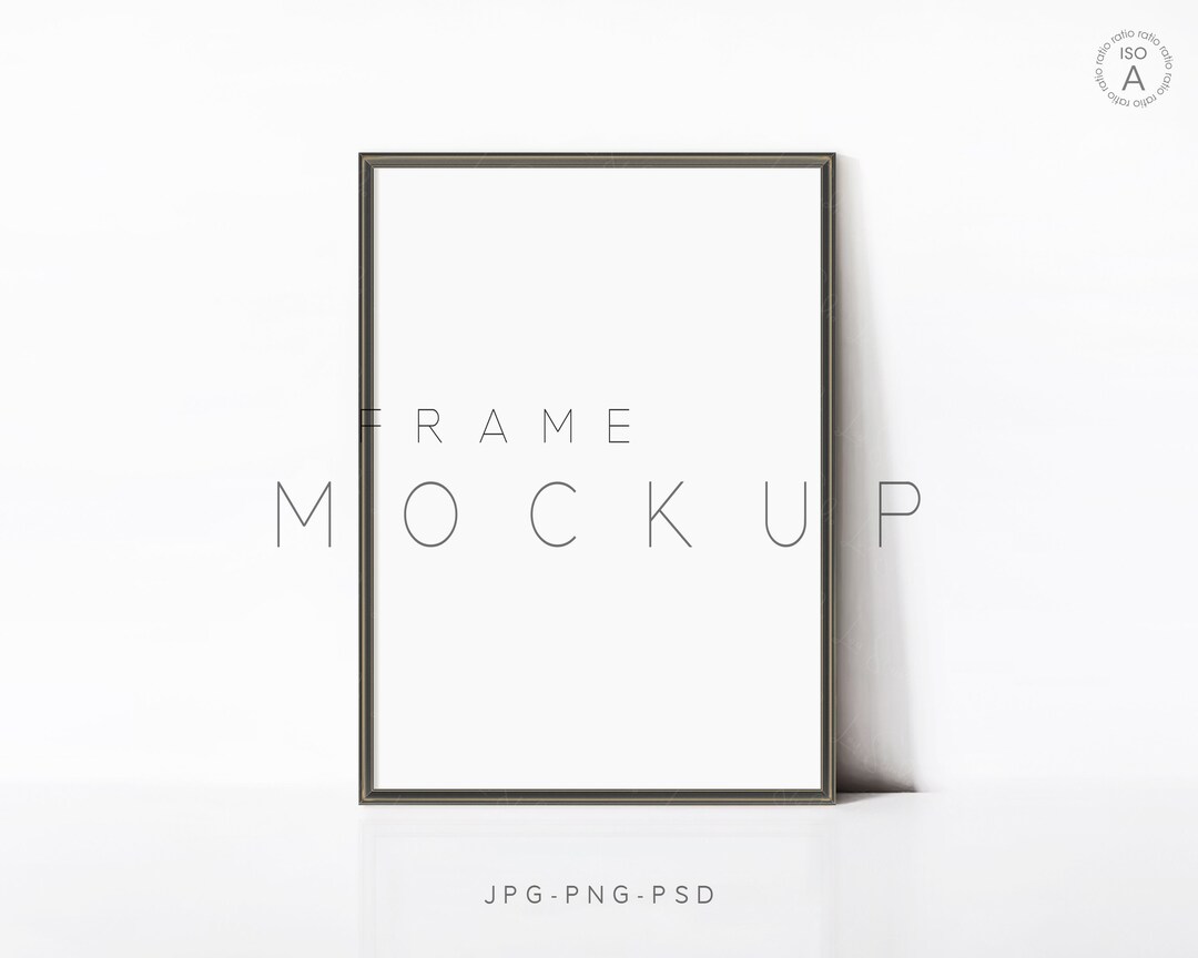 A4 Frame Mockup, Minimalist Wood Frame Mockup, Vertical Frame Mockup ...