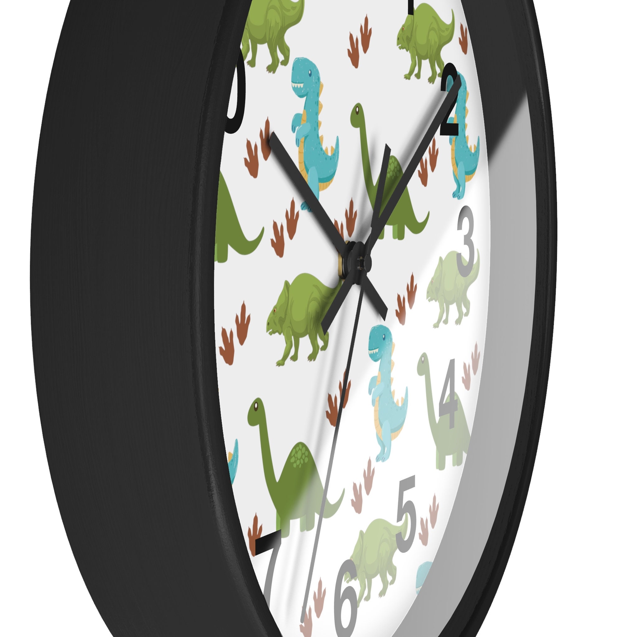 Dinosaur Wall Clock Cute Wall Clock Kids Room Clock Unique Gift for ...