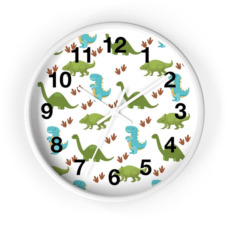 Dinosaur Wall Clock Cute Wall Clock Kids Room Clock Unique Gift for ...