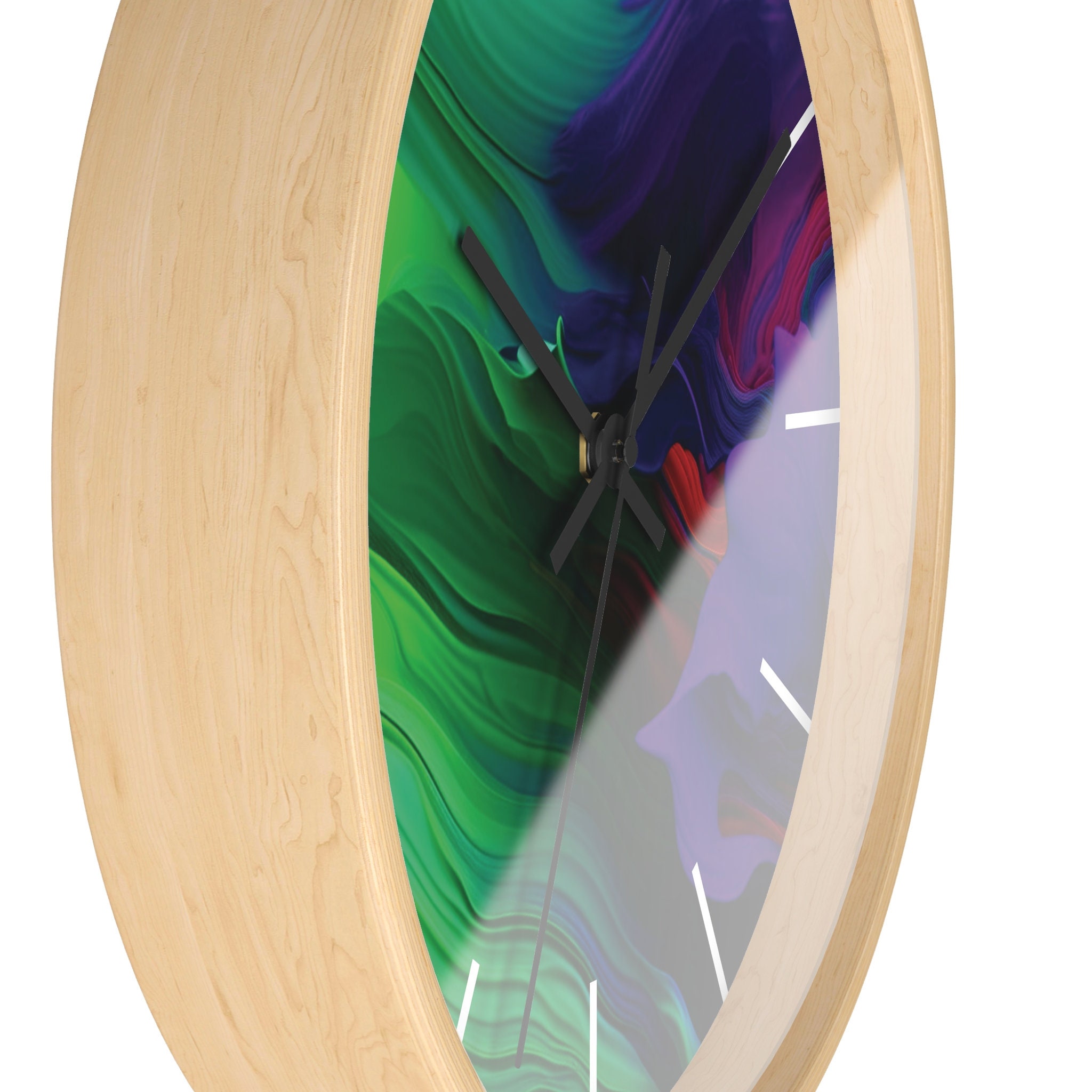 Abstract Art Wall Clock Emerald Green Maroon Purple Ombre - Etsy