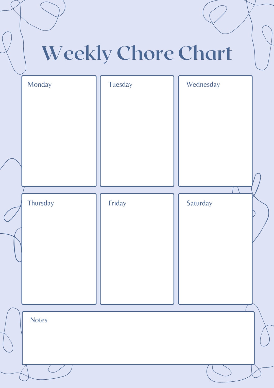 Weekly Printable Chore Chart - Weekly Organiser.,weekly Organizer ...