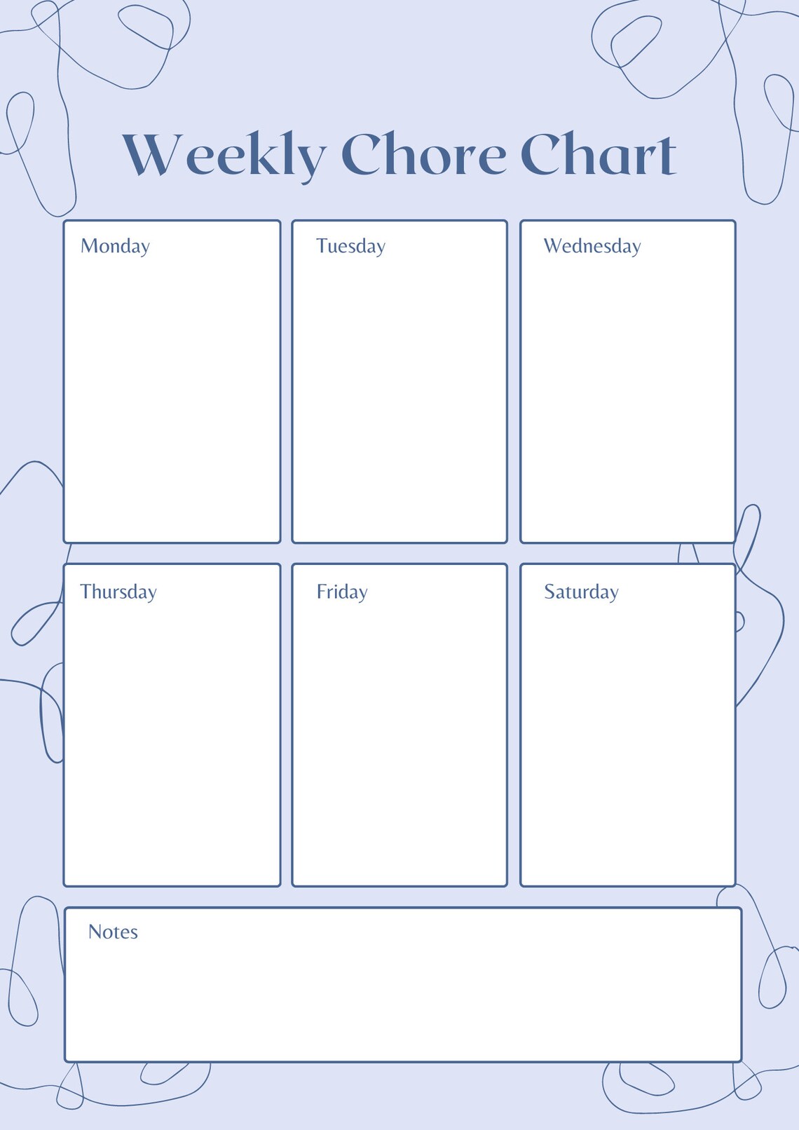 Weekly Printable Chore Chart - Weekly Organiser.,weekly Organizer ...