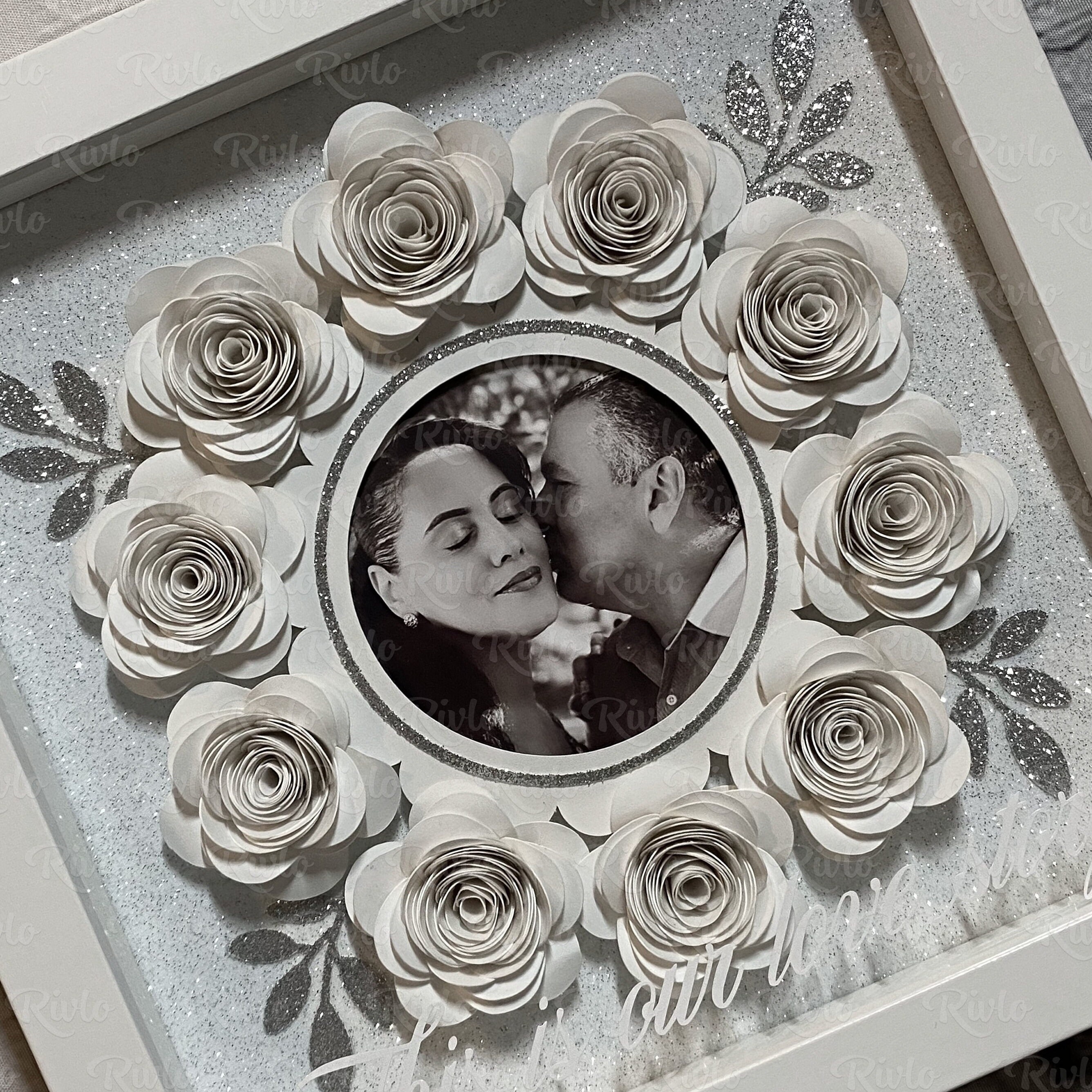 Floral Shadow Box Shadow Box Frame Anniversary Rose Frame Wedding Rose ...