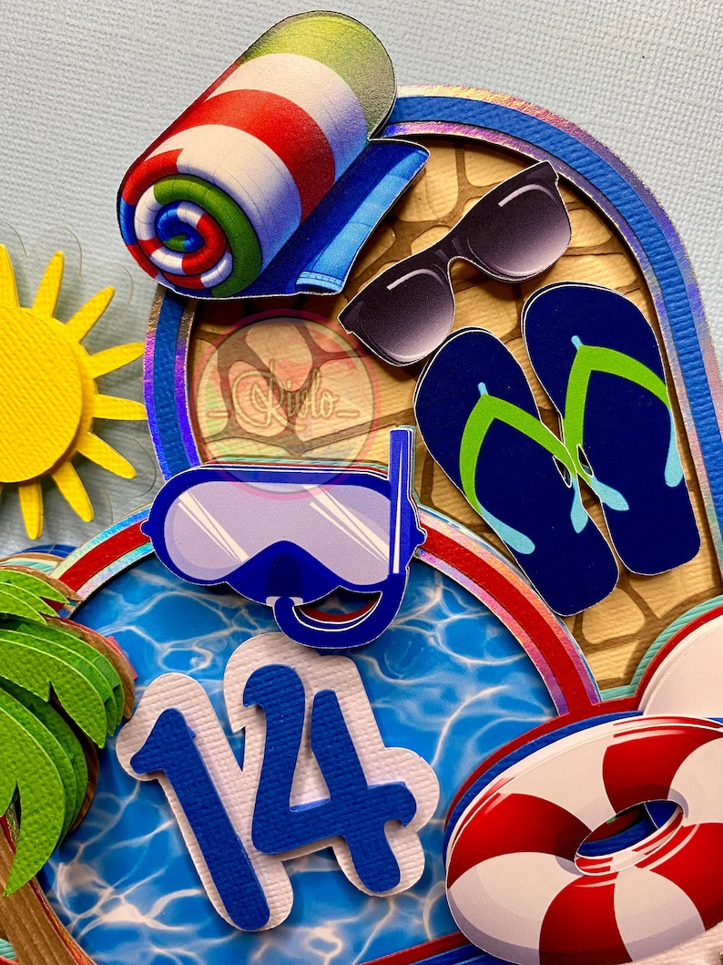 Handmade Pool Party Cake Topper: Personalized Summer Birthday ...