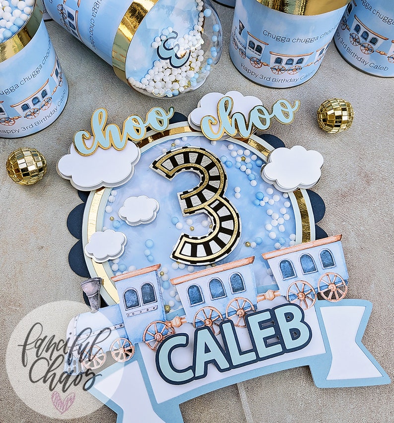 Train Track Birthday Banner Cake Topper Template Svg Png Jpeg Dxf AI ...