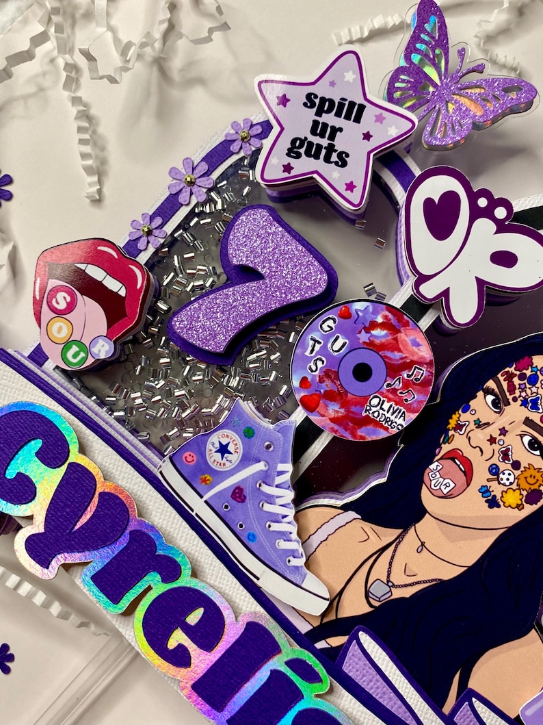 Handmade Olivia Rodrigo Birthday Cake Topper: Guts Theme - Etsy
