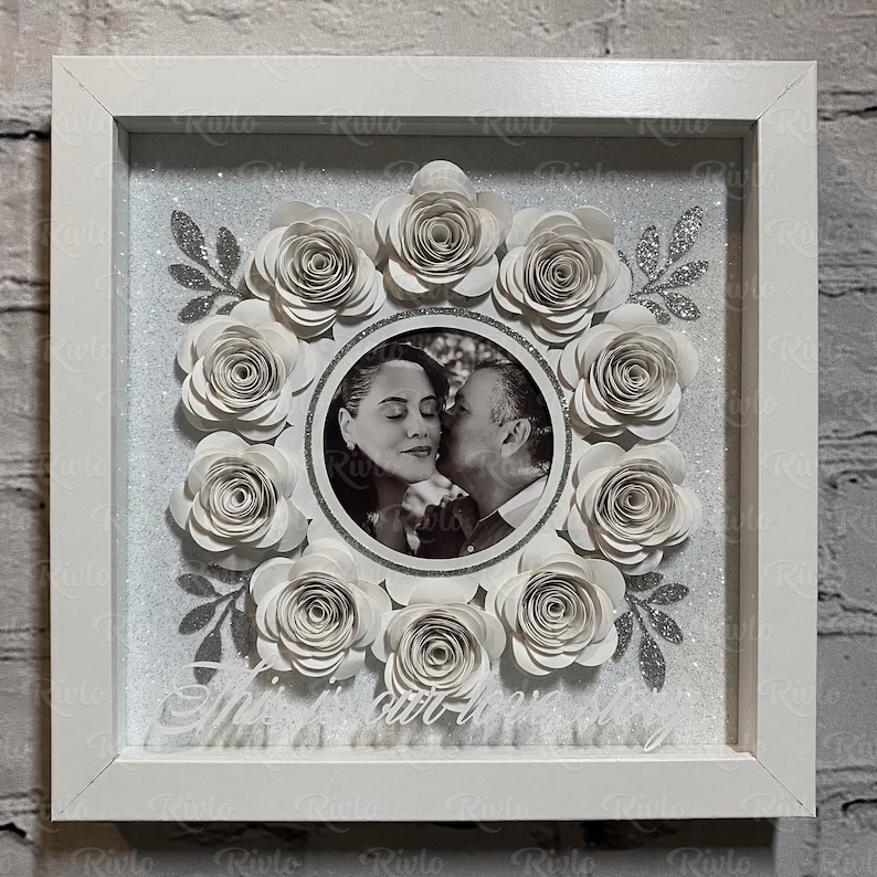 Floral Shadow Box Shadow Box Frame Anniversary Rose Frame - Etsy