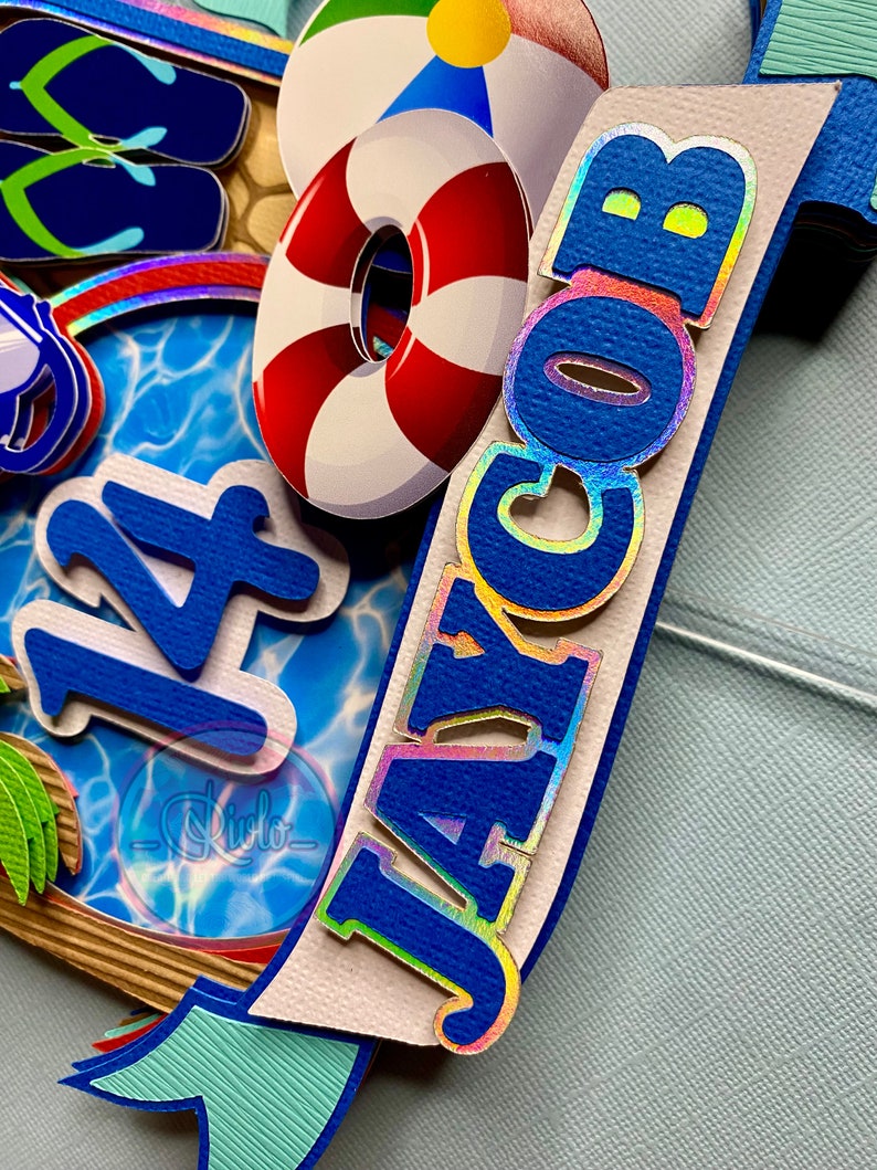 Handmade Pool Party Cake Topper: Personalized Summer Birthday ...