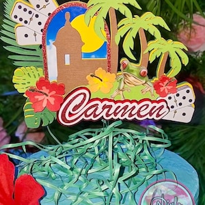 Puerto Rico Cake Toppers Boricua Party Favor Dominos Cake Topper Custom ...