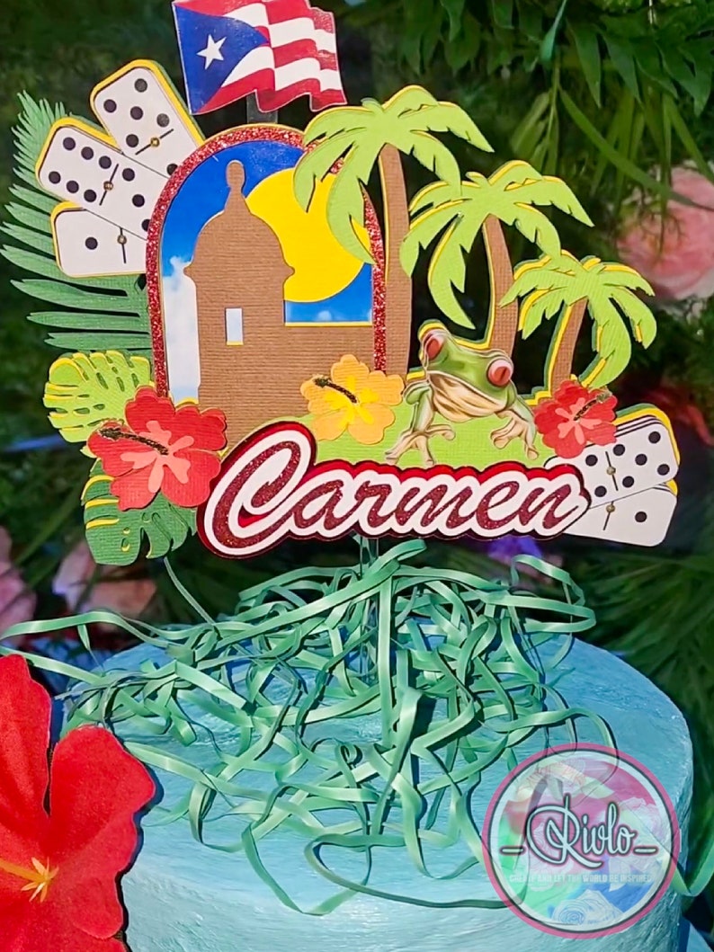Puerto Rico Cake Toppers Boricua Party Favor Dominos Cake Topper Custom ...
