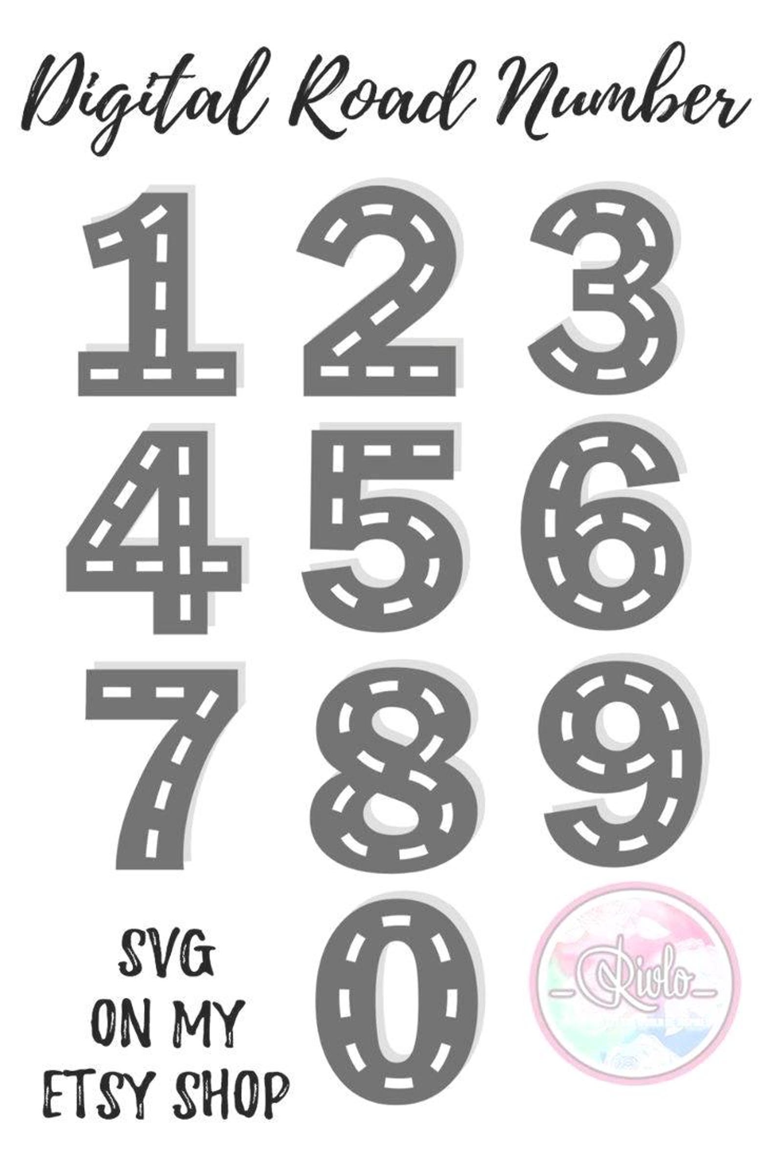 Road Number SVG: Car Birthday Clipart (digital Download) - Etsy