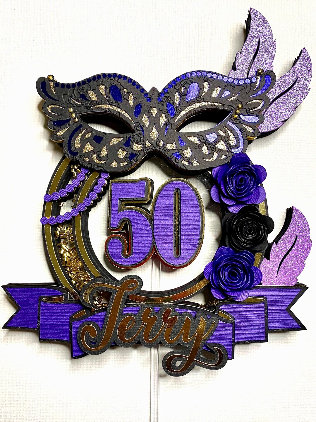 Elegant Masquerade Cake Topper for Sweet 16 Celebration Personalized ...